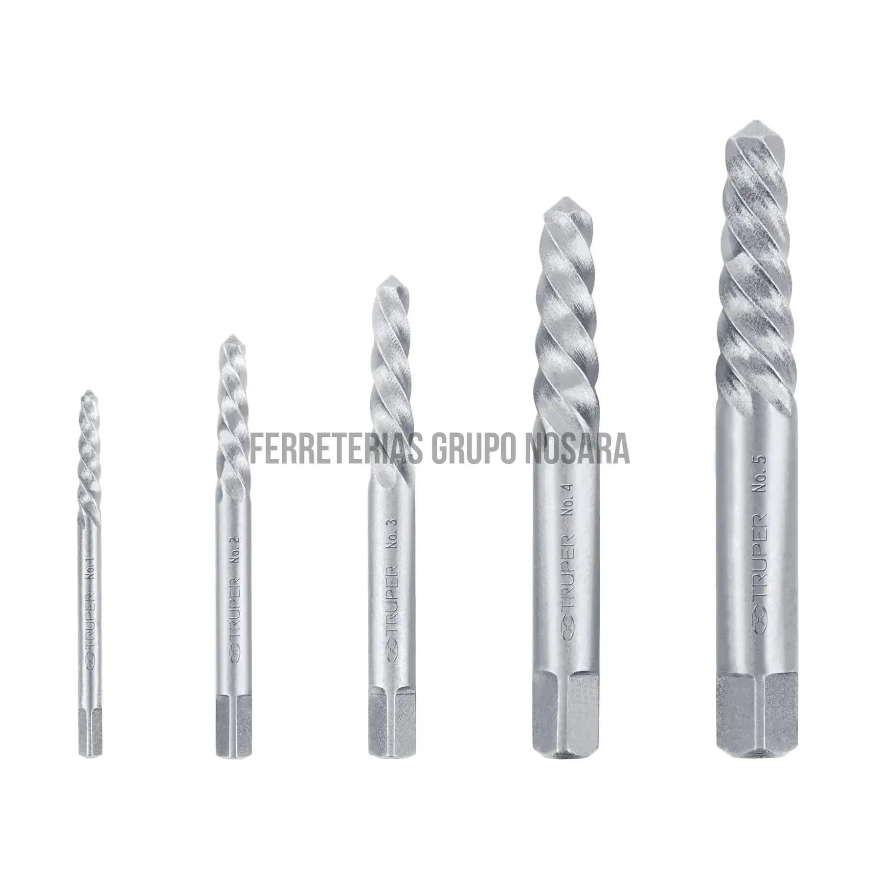 Juego con 5 extractores de tornillos, Truper / 14512